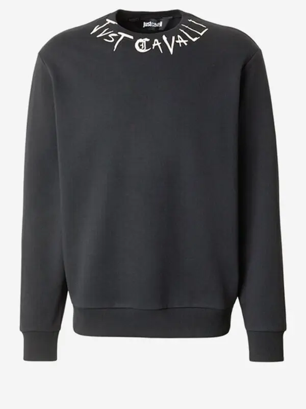Just Cavalli Cotton Sweatshirt With Neck Logo