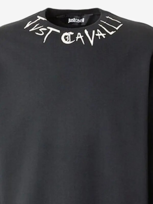 Just Cavalli Cotton Sweatshirt With Neck Logo