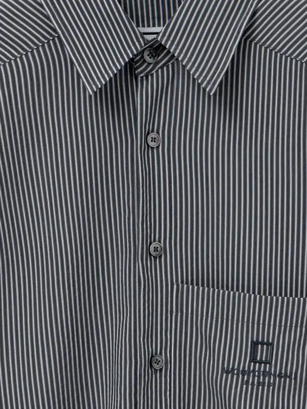 WOOYOUNGMI Cotton Blend Shirt With Striped Pattern
