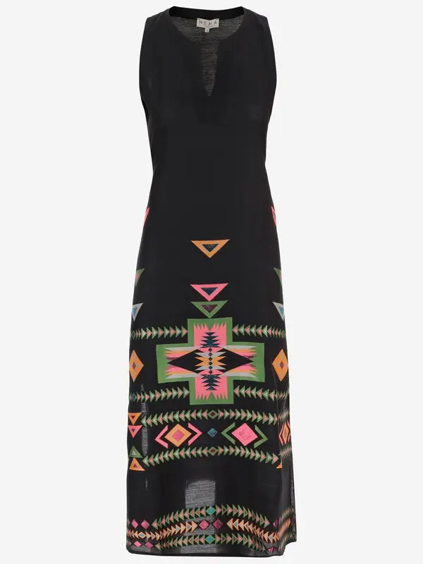 NEMA Geometric Pattern Long Dress