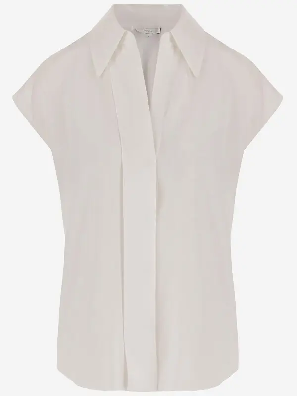 Vince Stretch Silk Blouse - White