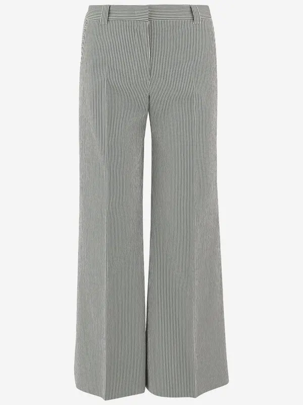 QL2 DONNA Striped Stretch Cotton Blend Pants
