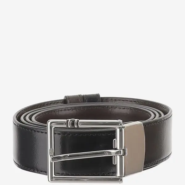 Montblanc Reversible Leather Belt With Rectangular Buckle - Red