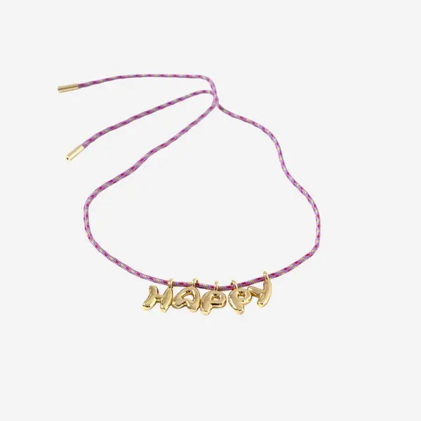 SORBET ISLAND Bubble Letter" Necklace - Red