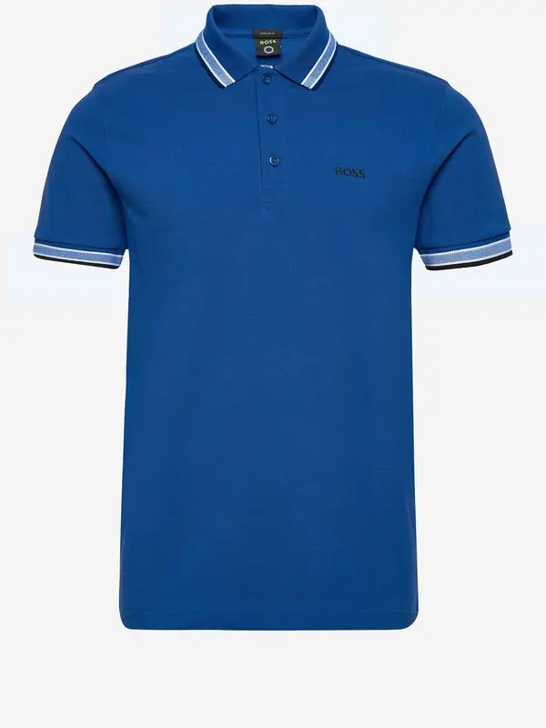 Hugo Boss Cotton Piqué Polo Shirt With Logo - Blue