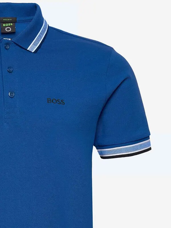 Hugo Boss Cotton Piqué Polo Shirt With Logo - Blue