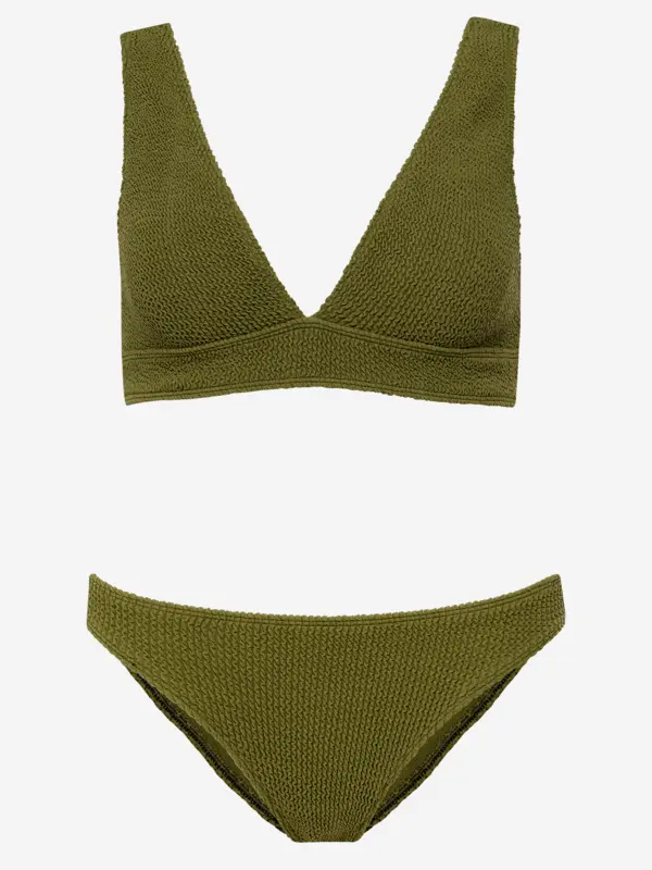SORBET ISLAND Textured Bikini - Khaki