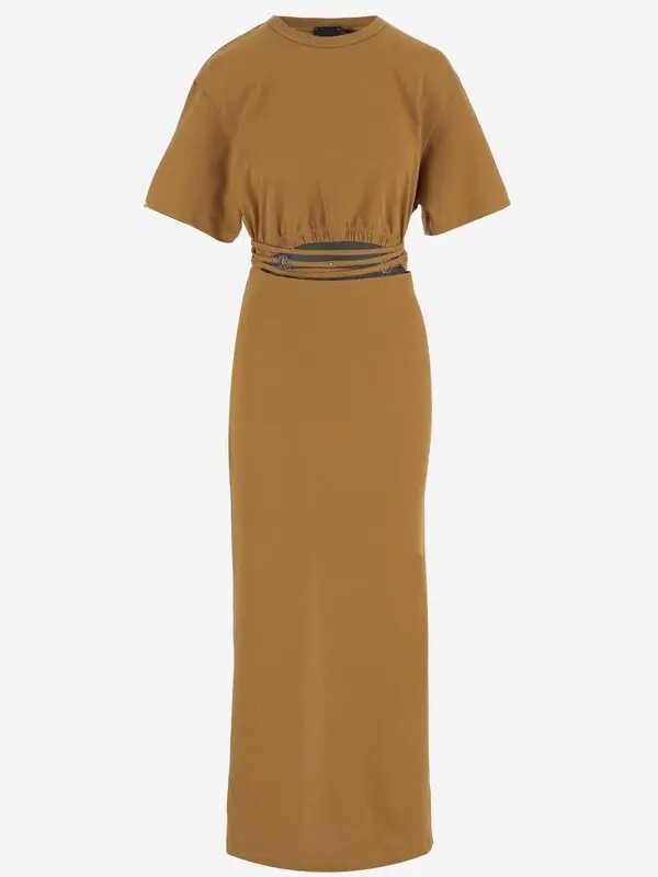 Pinko Cotton Dress With Cut Out Detail And Belt