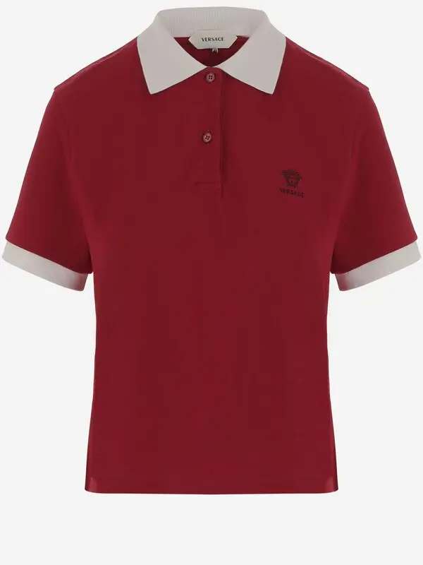 Versace Cotton Polo Shirt With Logo