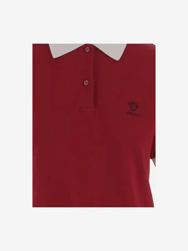 Versace Cotton Polo Shirt With Logo
