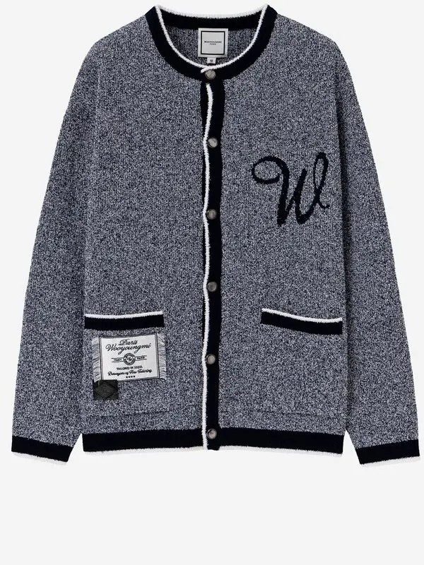 WOOYOUNGMI Cotton Blend Cardigan With Contrast Trim