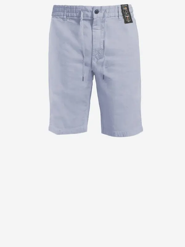 Hugo Boss Stretch Cotton Pants With Drawstring Waist - Light Blue