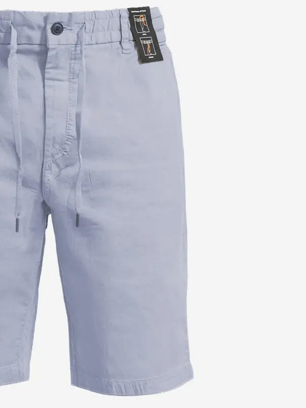Hugo Boss Stretch Cotton Pants With Drawstring Waist - Light Blue