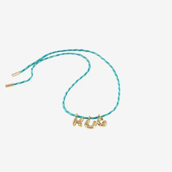 SORBET ISLAND Fabric And Metal "bubble Letter" Necklace - Red