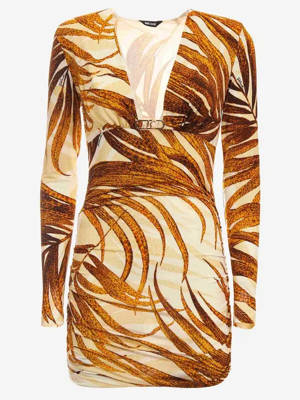 Just Cavalli Printed Stretch Viscose Dress - Red