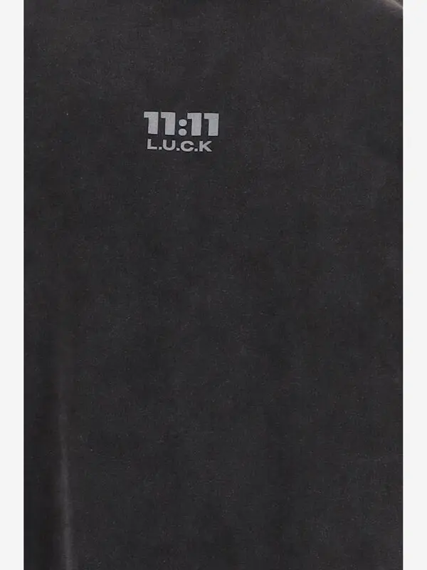 11:11 L.U.C.K. Cotton T Shirt With Logo Print