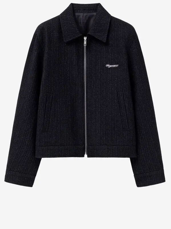 WOOYOUNGMI Stretch Wool Blend Zip-up Jacket