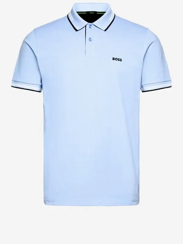 Hugo Boss Stretch Cotton Polo Shirt With Logo - Light Blue