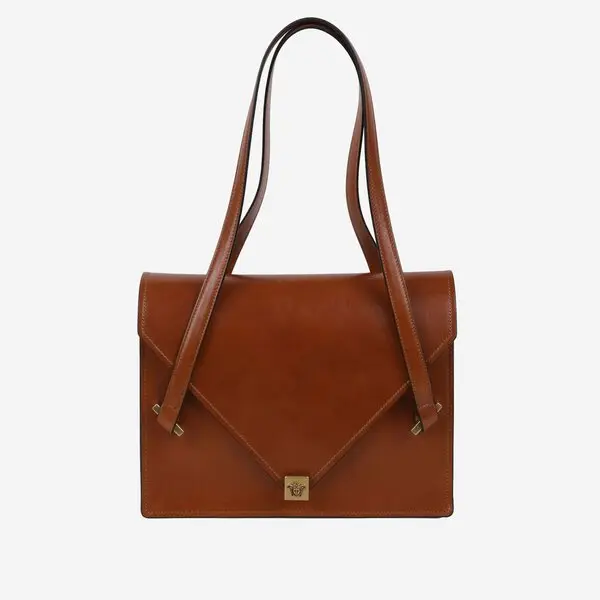 Versace Severine Leather Shoulder Bag - Brown