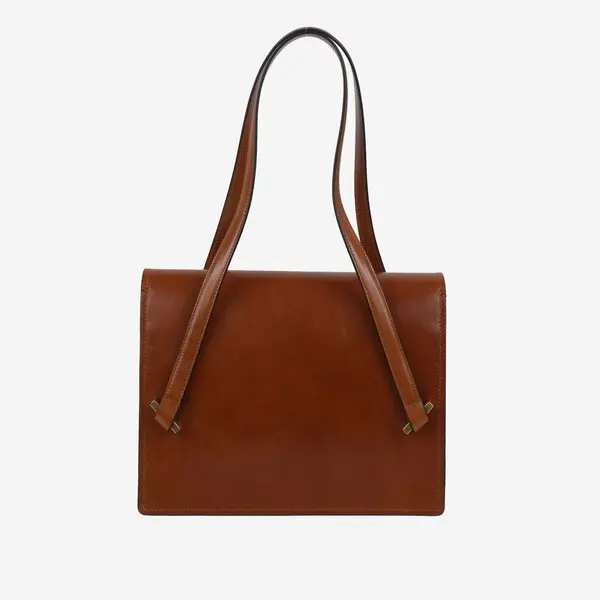 Versace Severine Leather Shoulder Bag - Brown