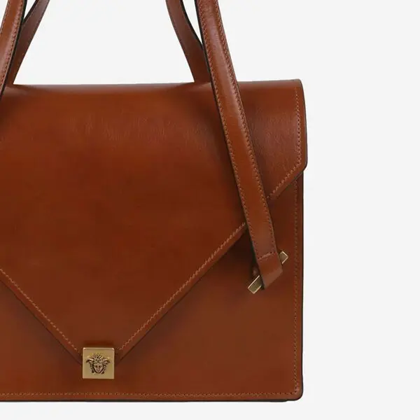 Versace Severine Leather Shoulder Bag - Brown