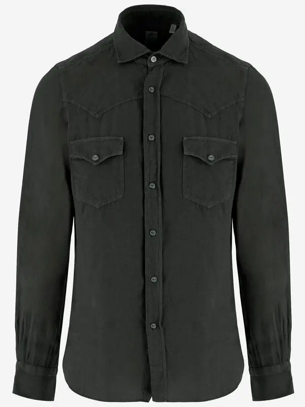 FINAMORE 1925 Linen Shirt - Green