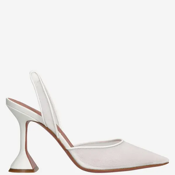Amina Muaddi Holli Mesh Slingback Pumps