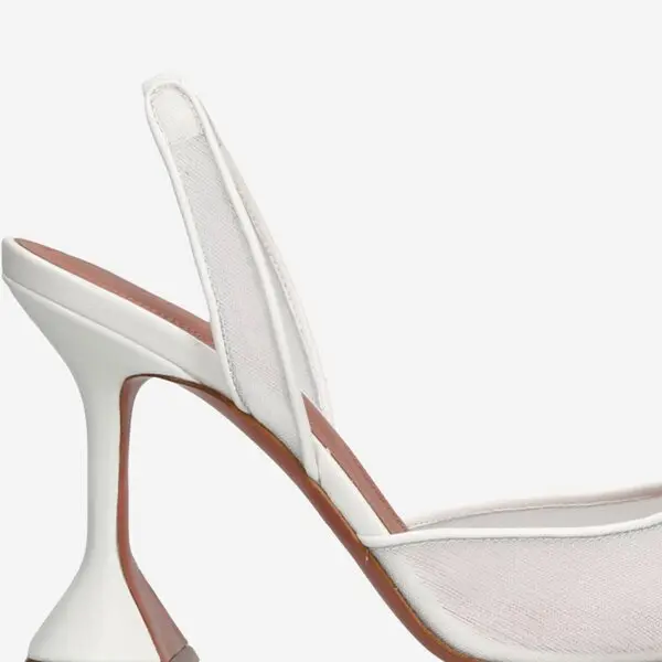 Amina Muaddi Holli Mesh Slingback Pumps