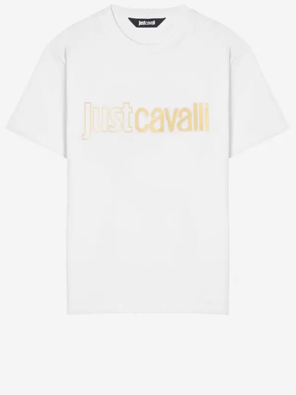 Just Cavalli Cotton T Shirt With Logo - White