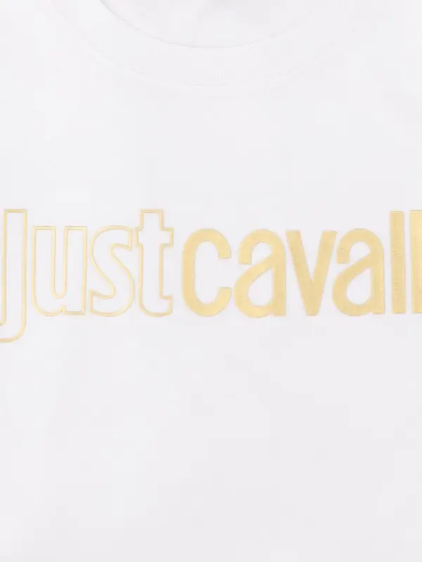 Just Cavalli Cotton T Shirt With Logo - White