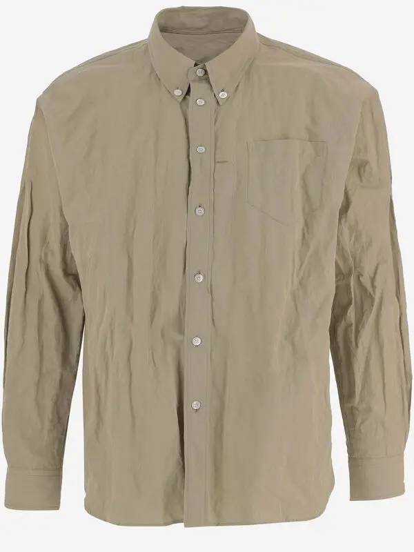 WILLY CHAVARRIA Cotton Blend Shirt With A Crinkled Texture - Cachi