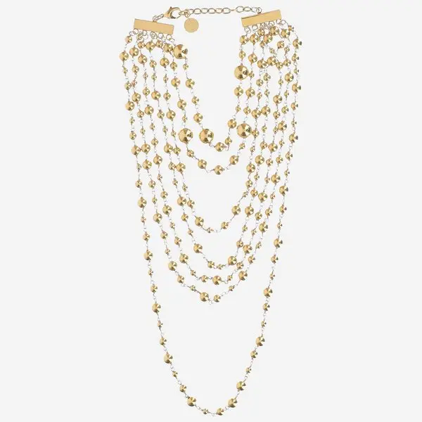 SILVIA GNECCHI Gold-plated Brass Layered Bead Necklace - Golden