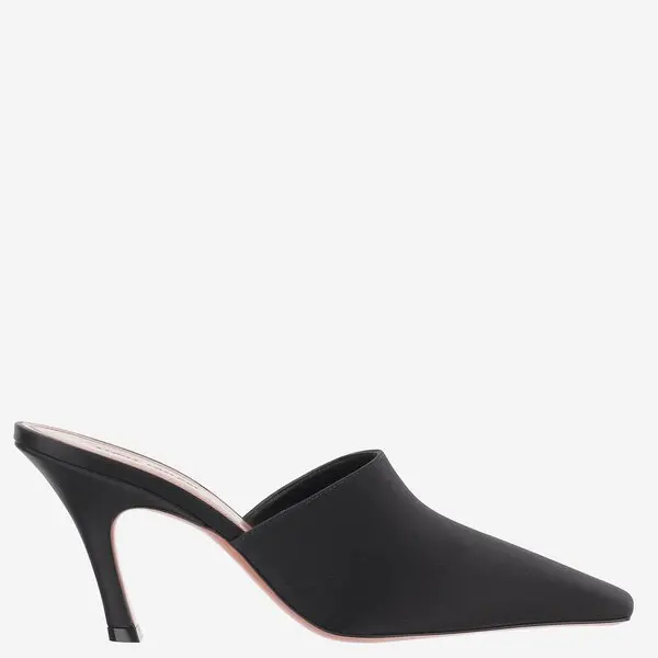 Amina Muaddi Jamie Silk Satin Mules