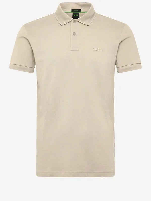 Hugo Boss Cotton Polo Shirt With Logo - Beige