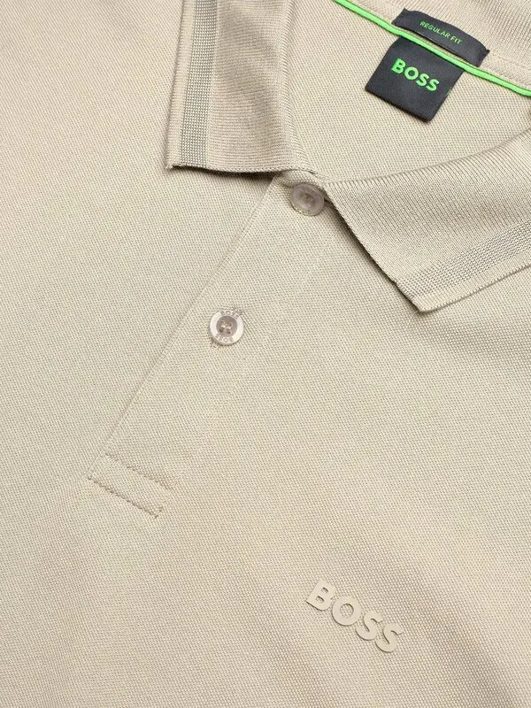 Hugo Boss Cotton Polo Shirt With Logo - Beige