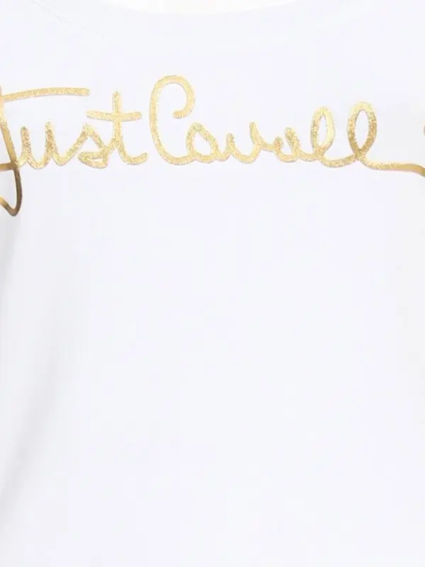 Just Cavalli Stretch Cotton T-shirt With Front Logo