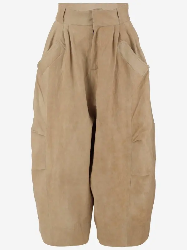 NICCOLO PASQUALETTI Oversized Linen Blend Pants - Beige