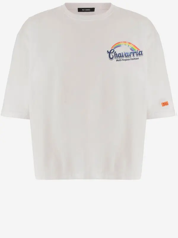 WILLY CHAVARRIA Cotton T Shirt With Rainbow Print