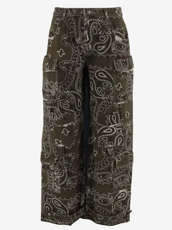 DON'T @ ME Cotton Jeans With Bandana Print