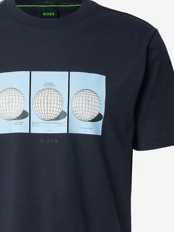 Hugo Boss Printed Cotton T Shirt - Blue