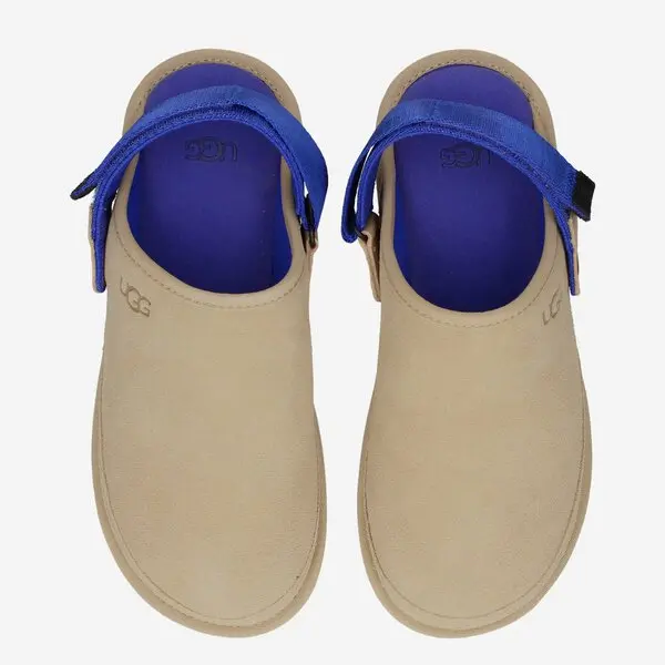 UGG Golden Coast Ii Suede Clogs With Adjustable Velcro Strap - Beige