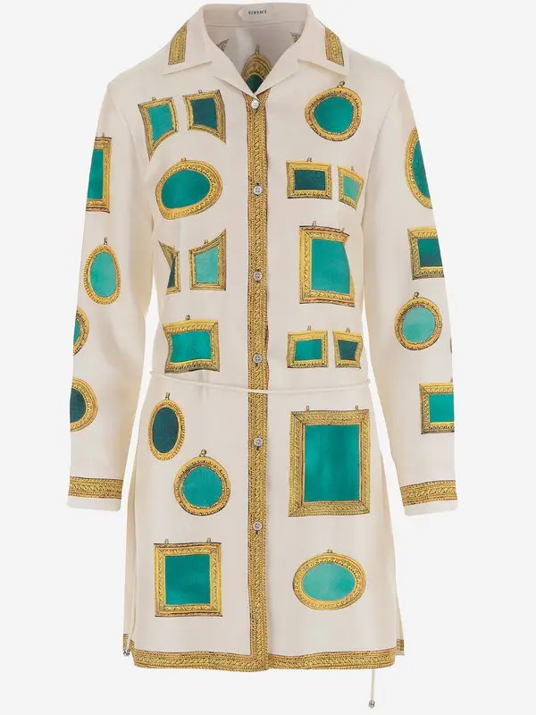 Versace Printed Silk Twill Dress - Multi