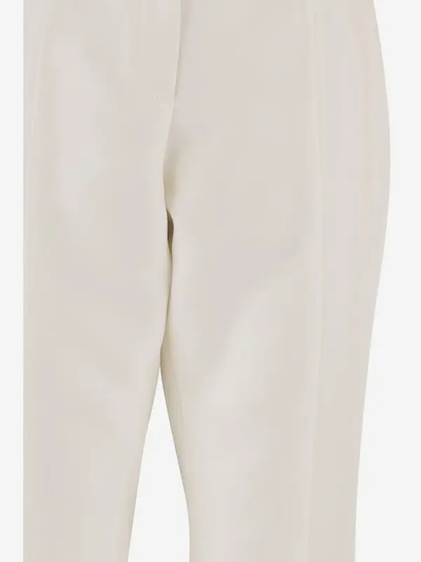 Balenciaga Tailored Slim Fit Wool And Silk Pants - Ivory