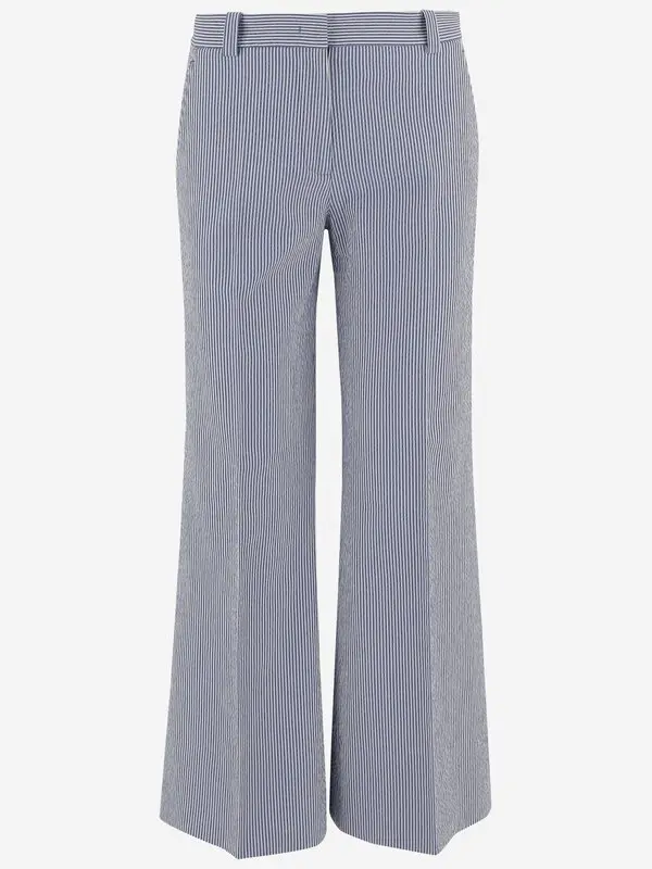 QL2 DONNA Striped Stretch Cotton Blend Pants