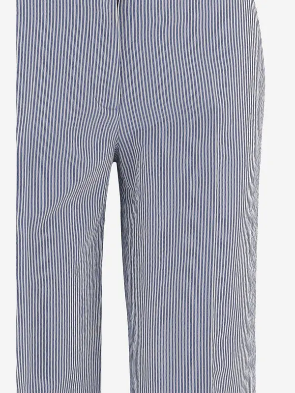 QL2 DONNA Striped Stretch Cotton Blend Pants