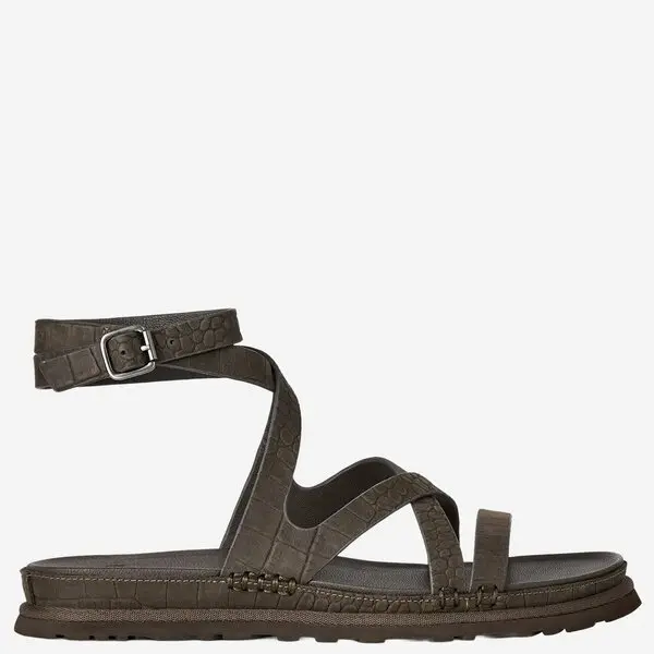 UGG Embossed Animal Print Leather Sandals
