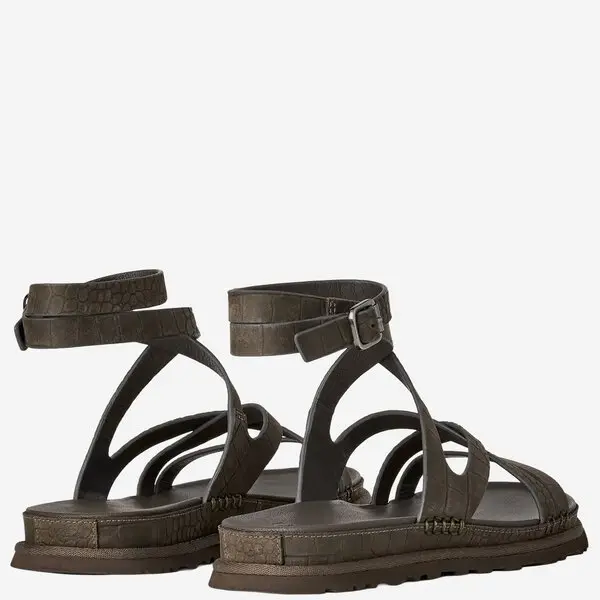 UGG Embossed Animal Print Leather Sandals
