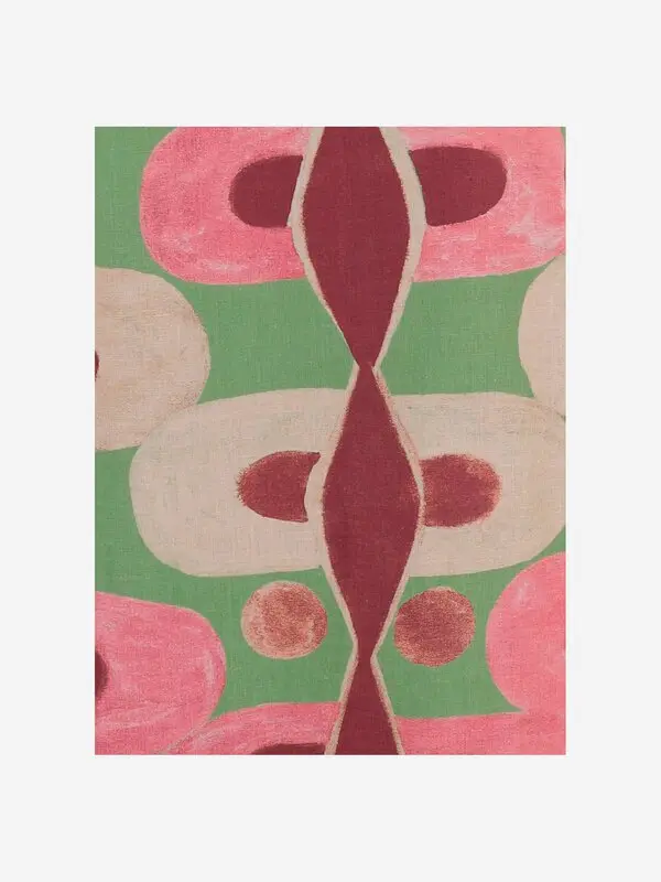 PHILIPPA 1970 Long Dress With Geometric Print In Linen