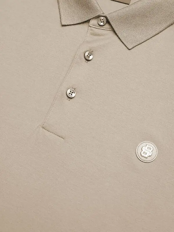 Hugo Boss Cotton Polo Shirt With Logo - Beige