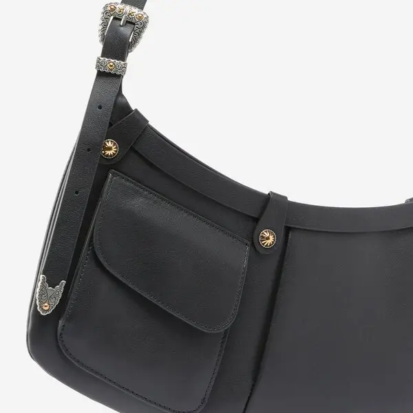 Pinko Leather Shoulder Bag With Pockets